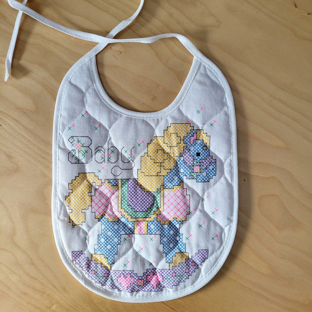 Stamped Cross Stitch Bib Toy Horse, Baby Bibs Embroidery - Etsy