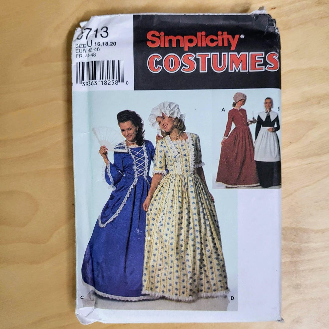 Simplicity Sewing Pattern 9713 Misses Pilgrim or Colonial or Pioneer ...