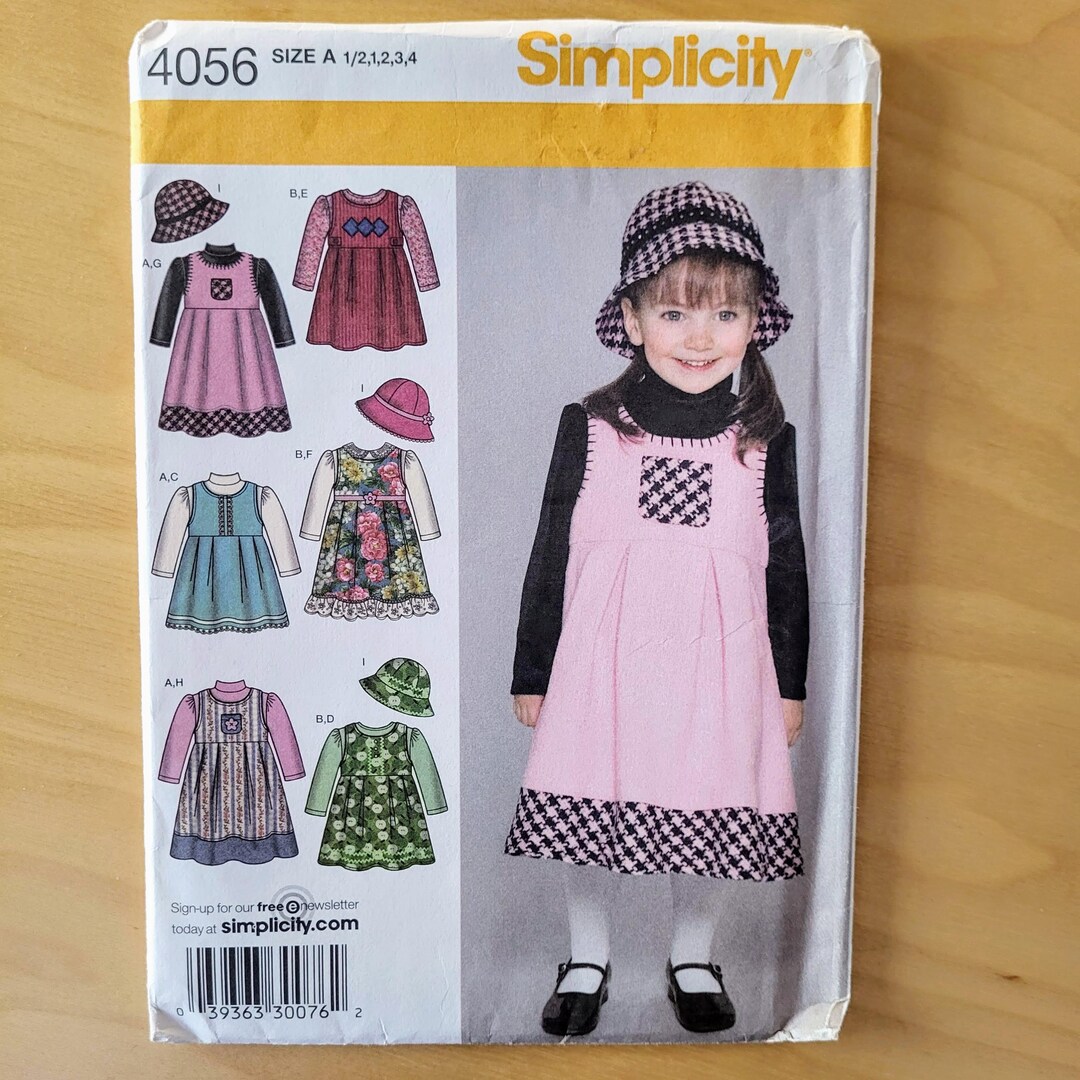 Simplicity Sewing Pattern 4056 Little Girl's Jumper, Knit Top and Hat ...