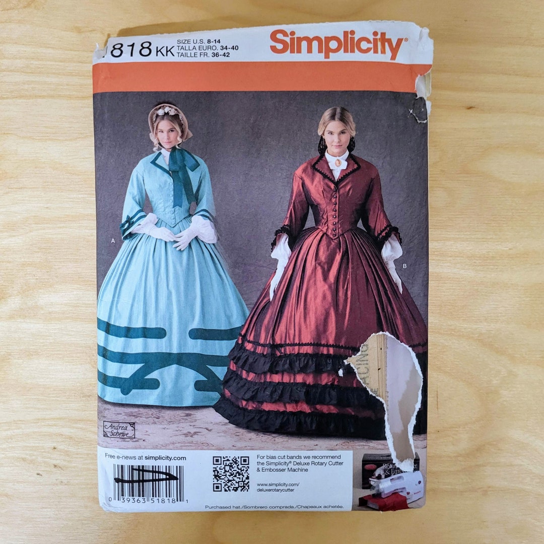 Simplicity Sewing Pattern 1818 American Civil War Era Skirt and Jacket ...