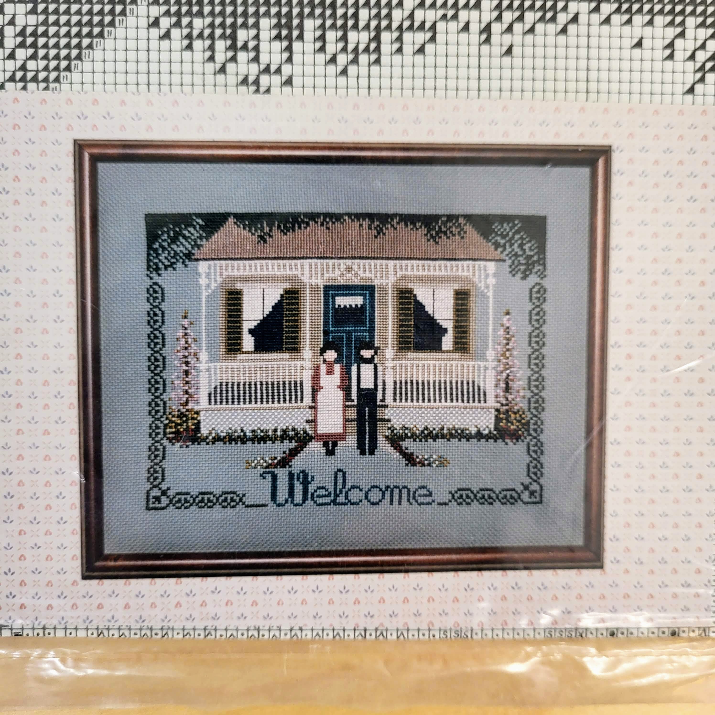 Vintage Cross Stitch Pattern Welcome by Told in A Garden, Amish Cross ...