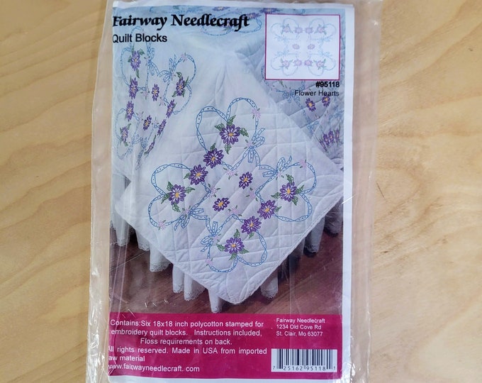 Fairway Stamped Quilt Blocks for Cross Stitch Kit Flower Hearts - Etsy
