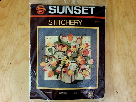 Vintage Dimensions Sunset Stitchery Tulip Bouquet Stitch Kit - Etsy