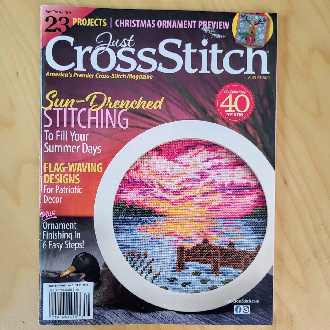 Counted Cross Stitch Magazine Just Cross Stitch August 2023 - Etsy