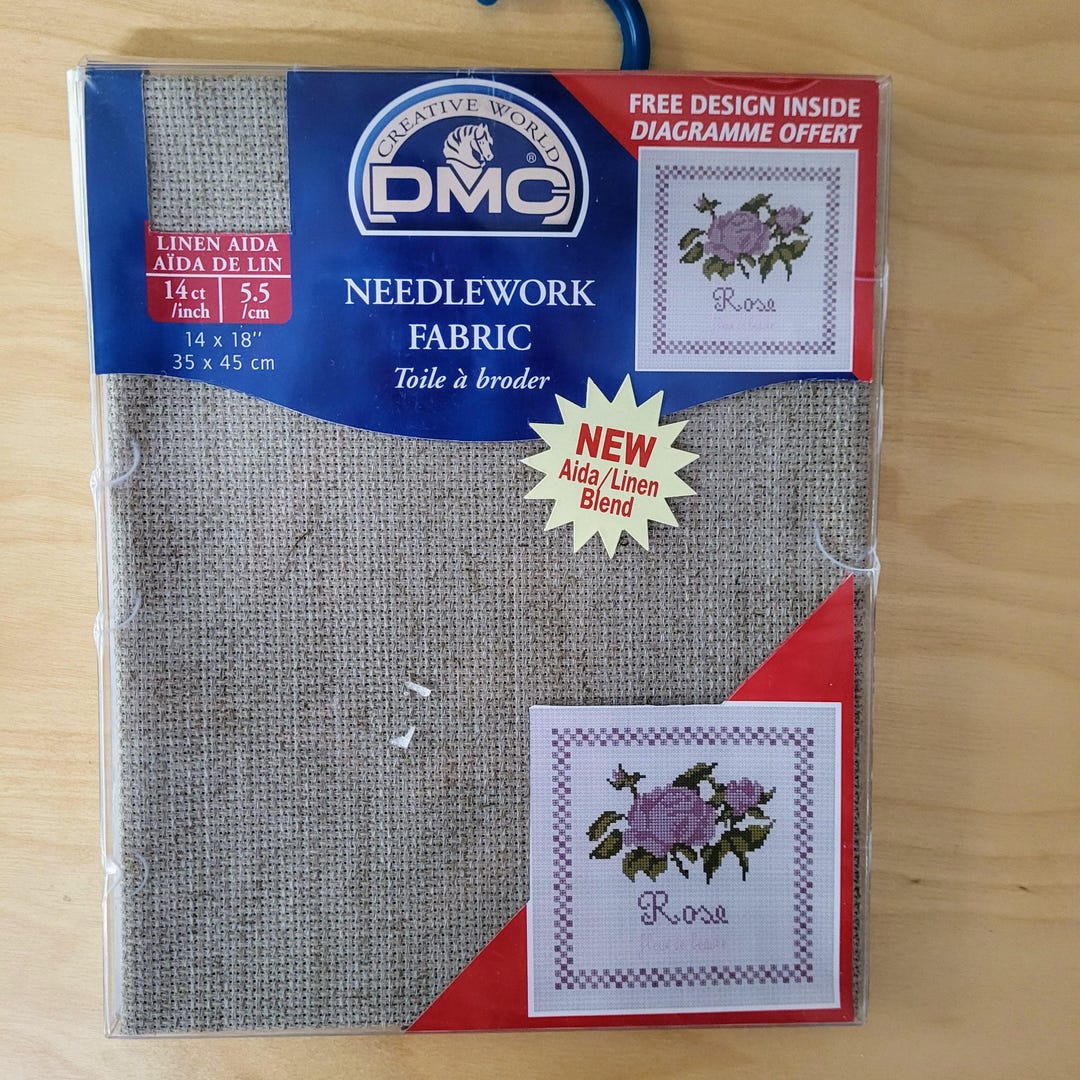 DMC Cross Stitch Fabric Linen Aida 14 Count 14"x18" - Etsy
