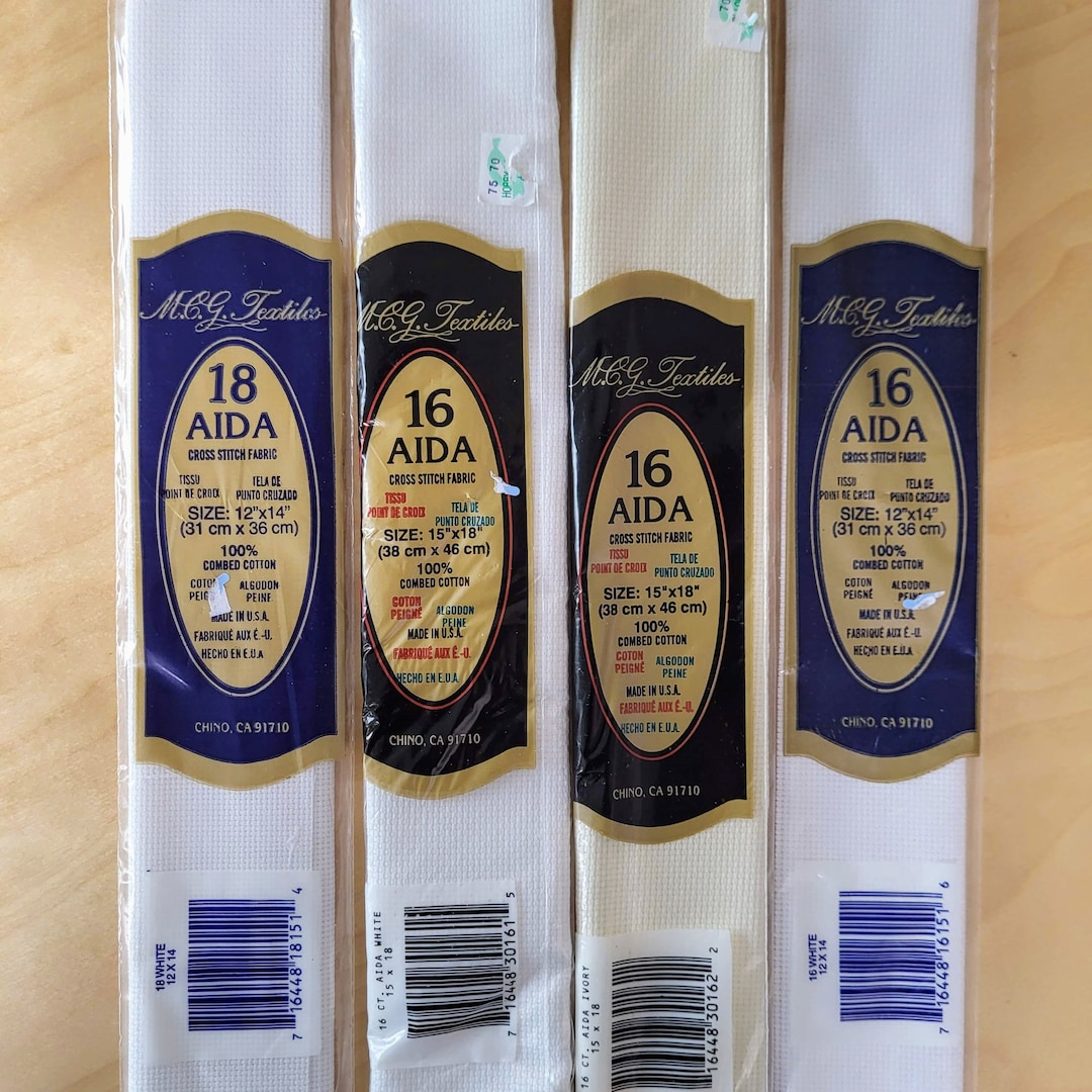White Cross Stitch Fabric Aida 16 and 18 Count 15x18, 12x14 - Etsy