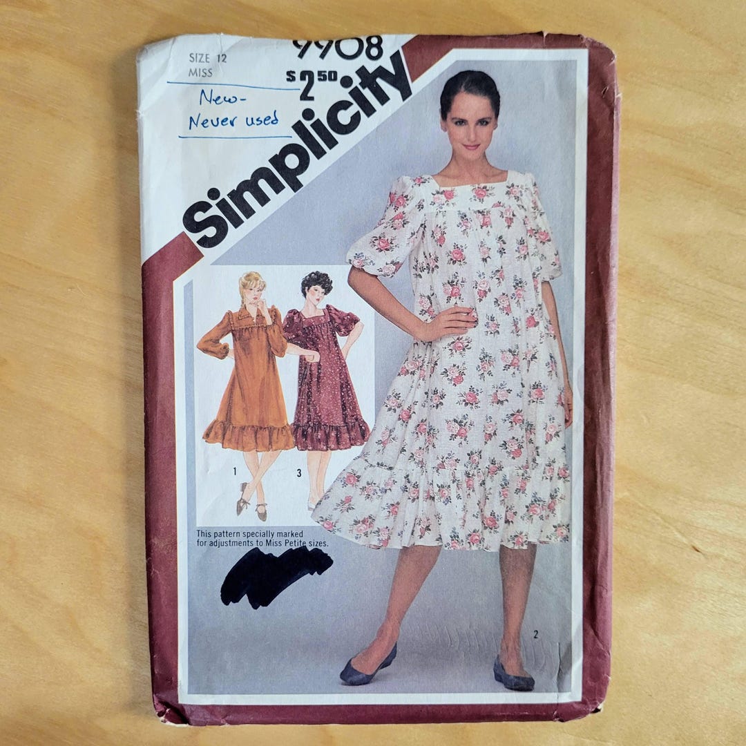 Simplicity Sewing Pattern 9908 Missis' Dress Size 12 - Etsy
