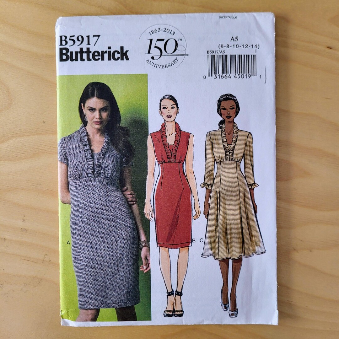 Butterick Sewing Pattern B5917 Women Dress Sizes 6,8,10,12,14 Misses ...