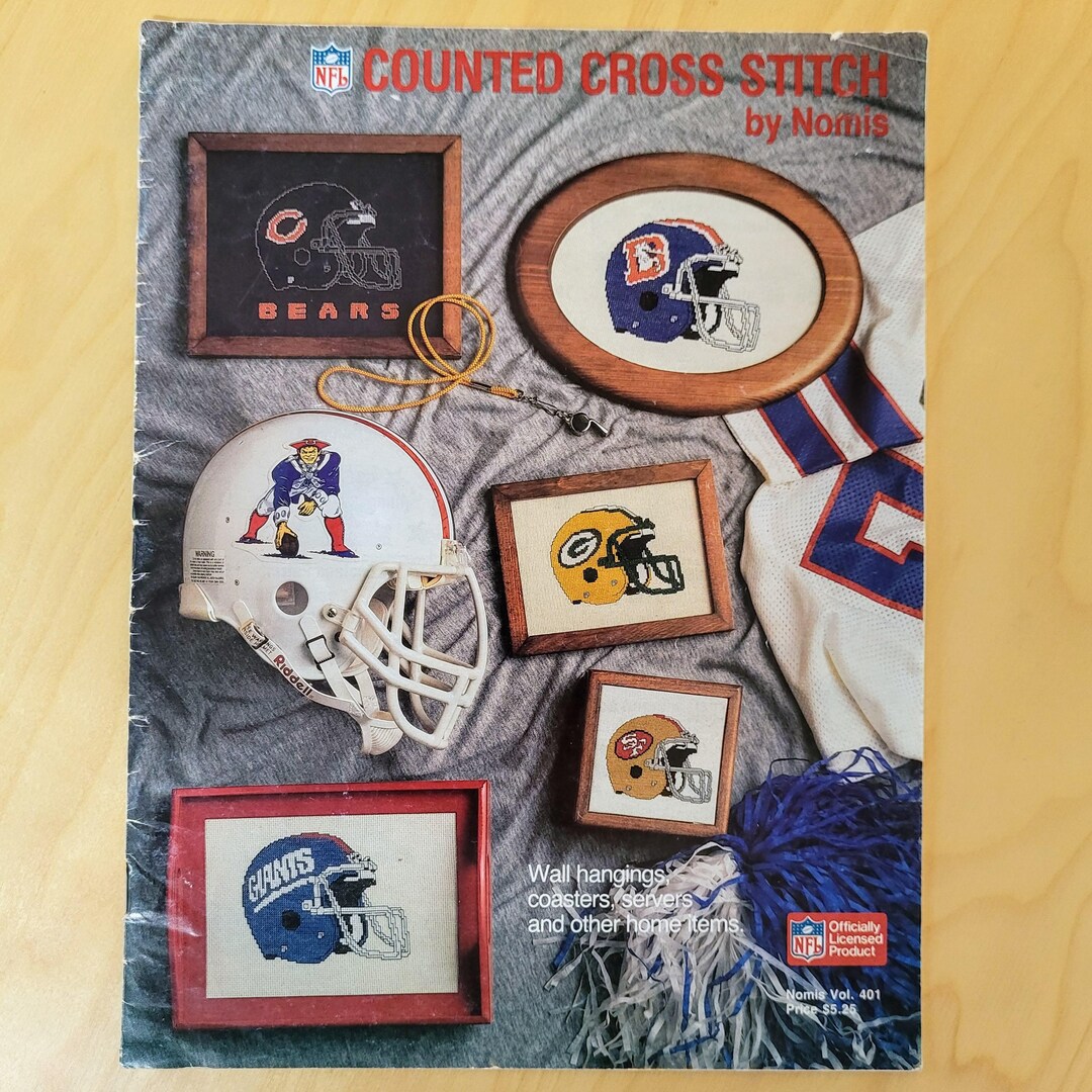Vintage Official NFL Team Counted Cross Stitch Patterns by Nomis 28 ...