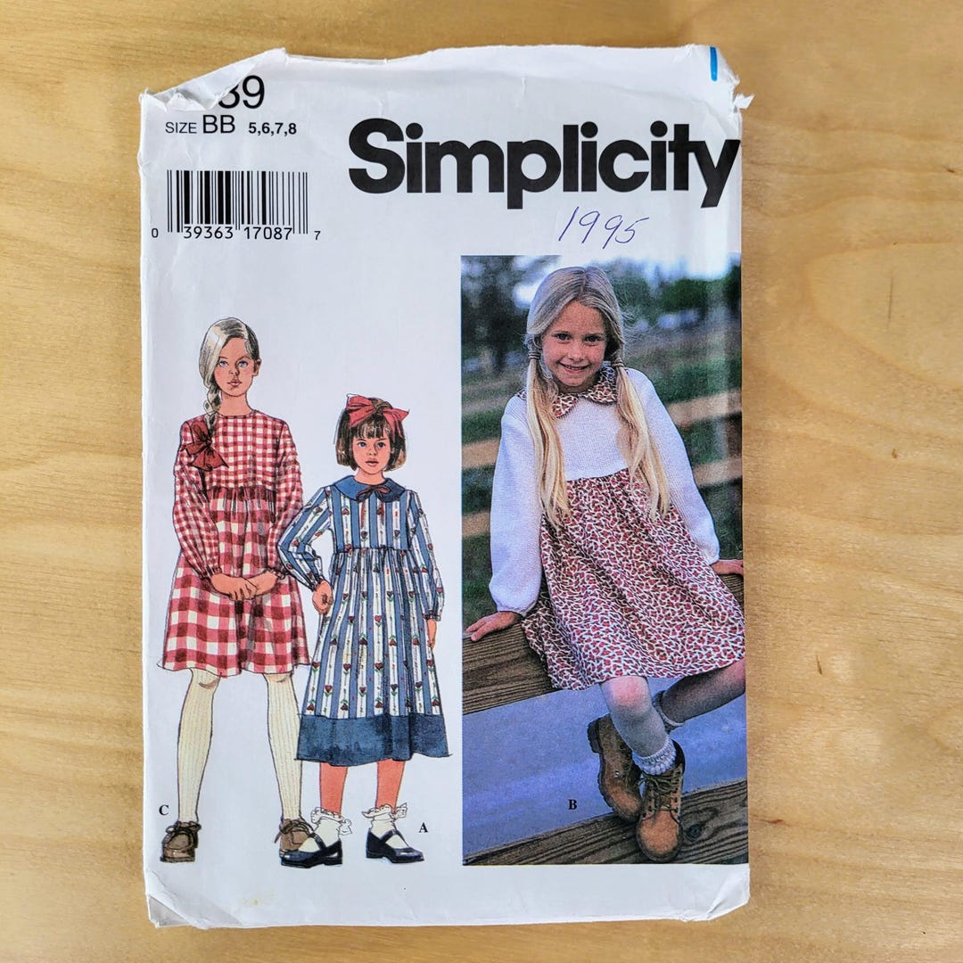 Simplicity Sewing Pattern 9739 Little Girl's Dress, Size 5-8 - Etsy