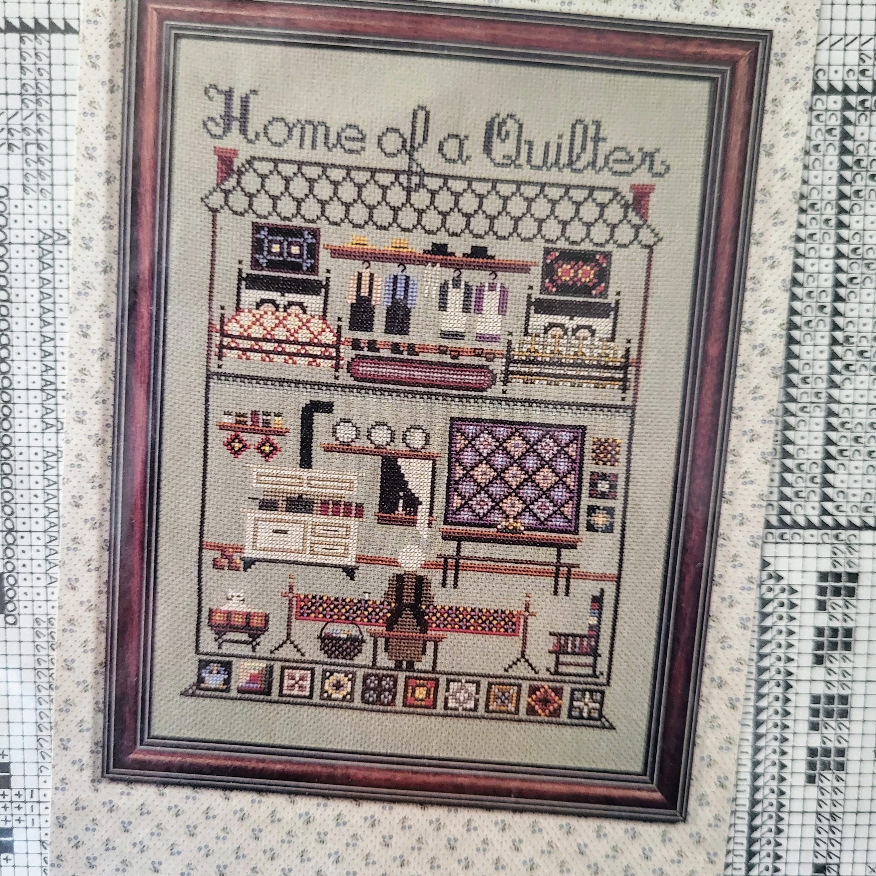 Vintage Cross Stitch Pattern Home of a Quilter by Told in A Garden ...
