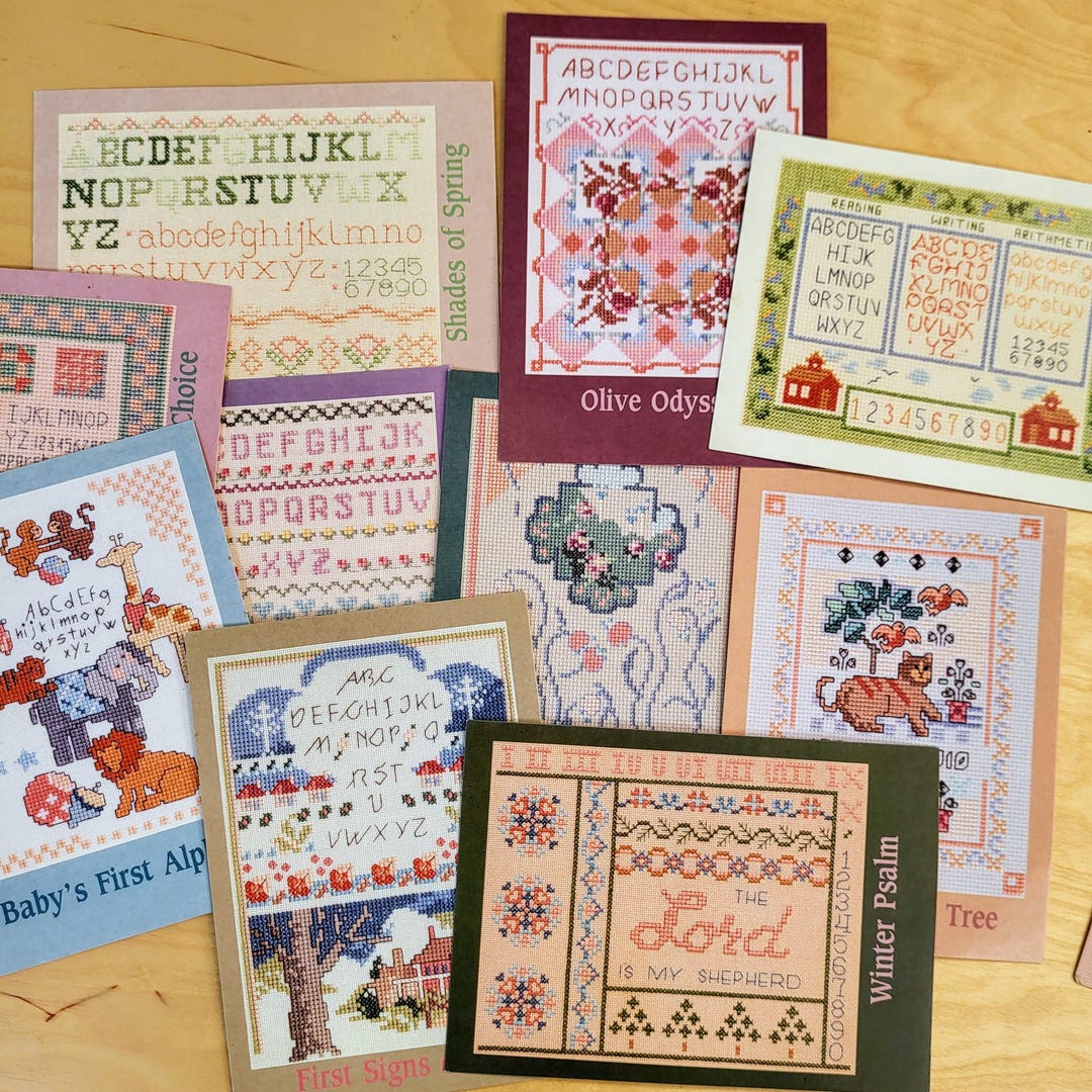 Set of 10 Mini Counted Cross Stitch Patterns Simply Perfect Samplers ...
