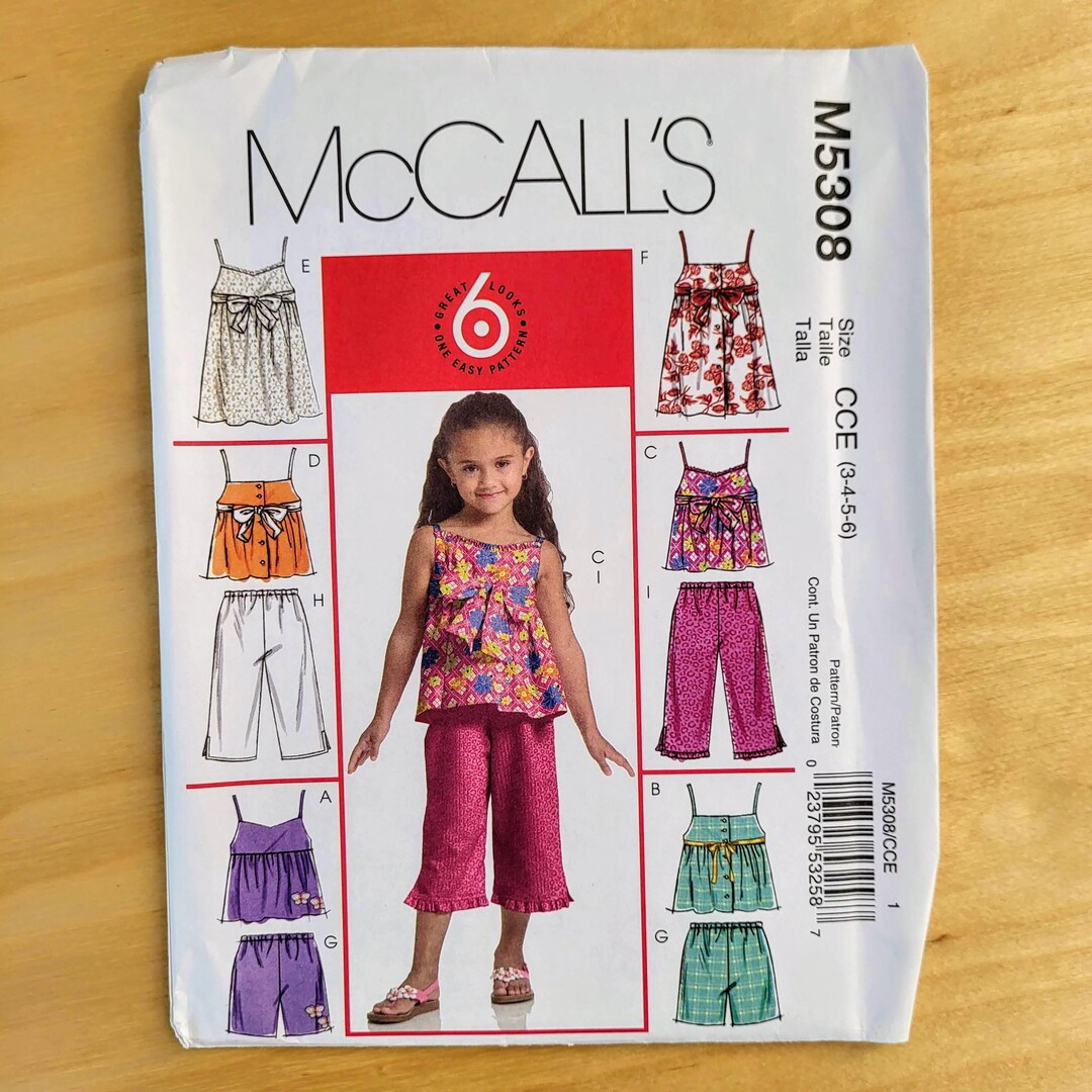 Mccall's Sewing Pattern M5308 Children’s and Girls Tops, Dresses ...