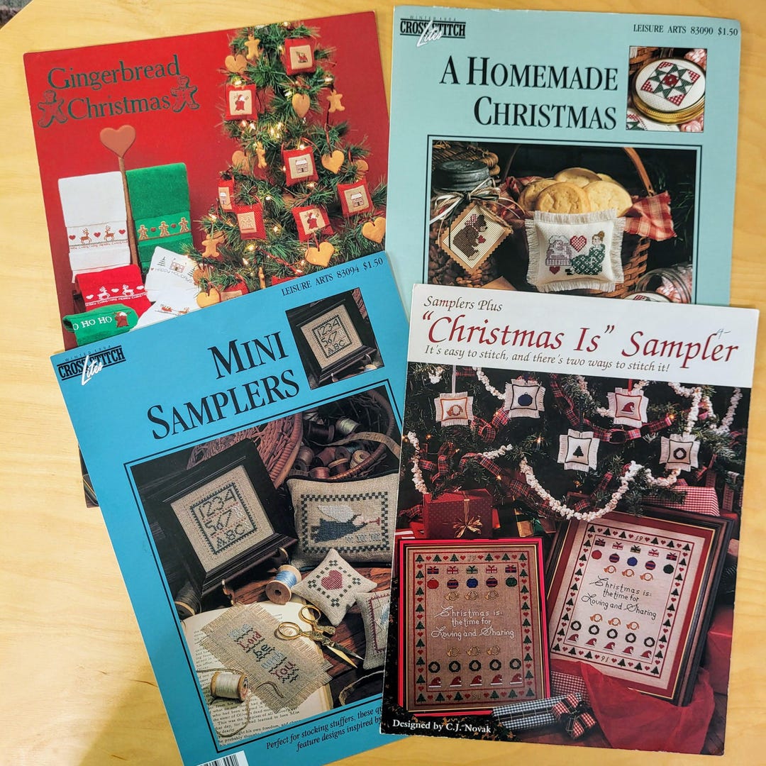 Set of 4 Counted Cross Stitch Patterns Mini Samplers, A Homemade ...