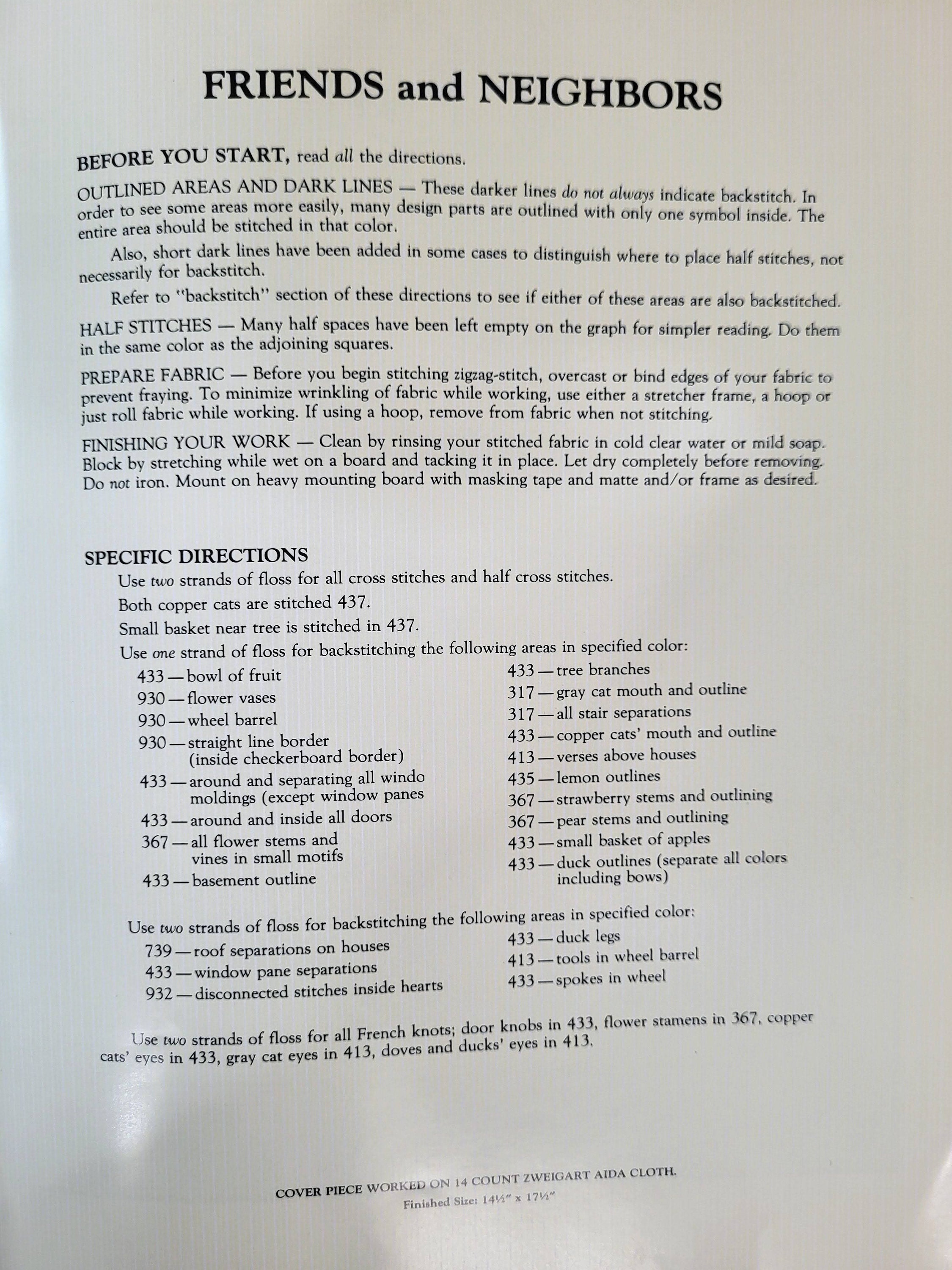 Vintage Counted Cross Stitch Pattern by Ellen Stouffer Friends and ...