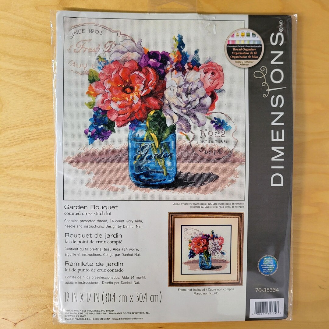 Dimensions Counted Cross Stitch Kit 7035334 Garden Bouquet - Etsy
