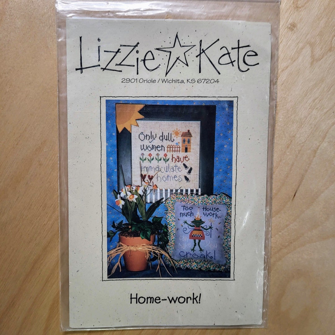 Vintage Lizzie Kate Counted Cross Stitch Pattern Home-work, Frog Cross ...