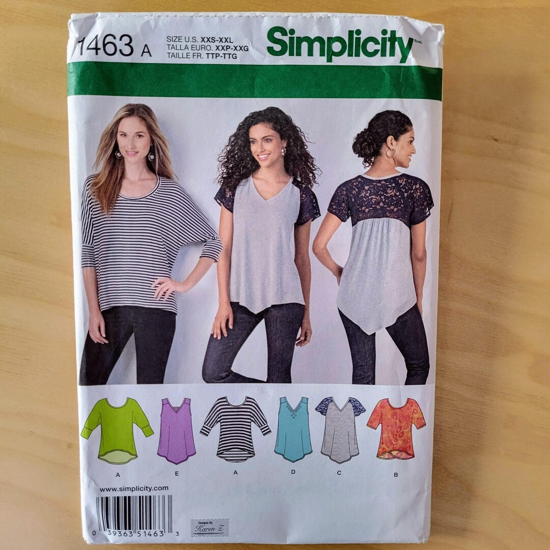 Simplicity Sewing Pattern 1463 Misses' Knit Tops Sizes XXS-XXL - Etsy