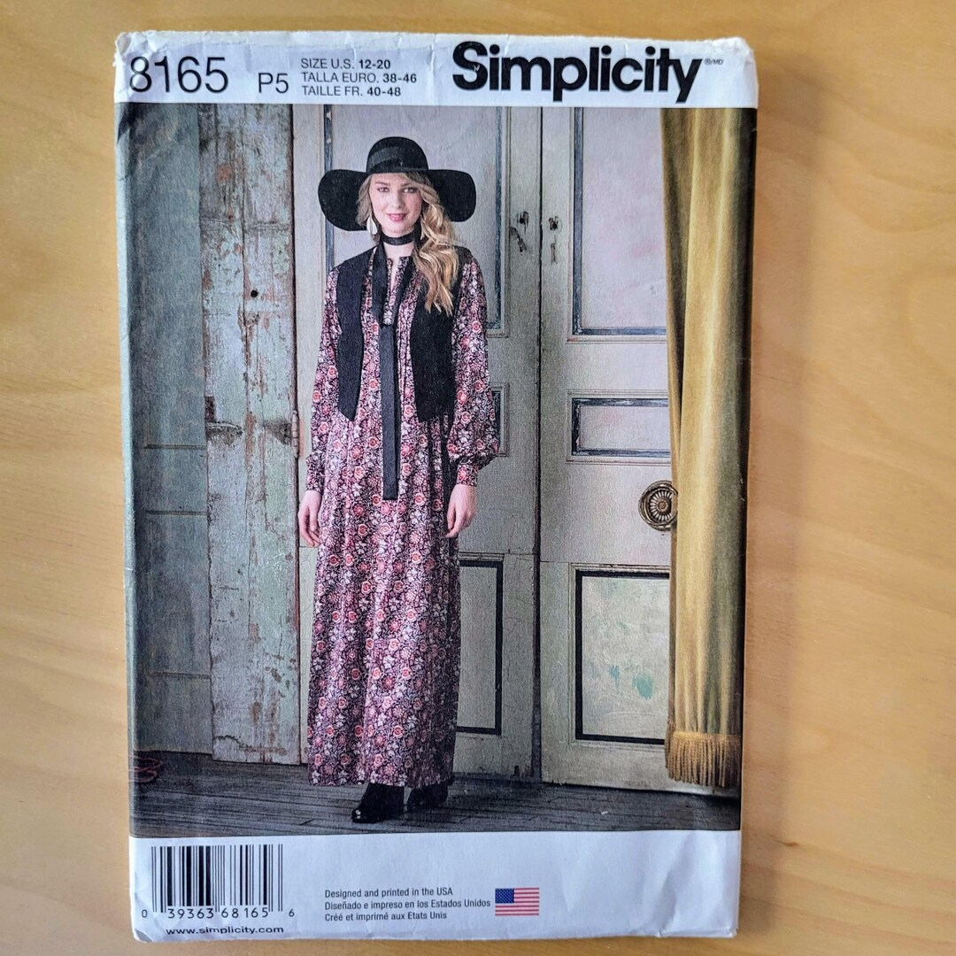 Simplicity Sewing Pattern 8165 Misses' Maxi Boho Dress With Lined Vest ...