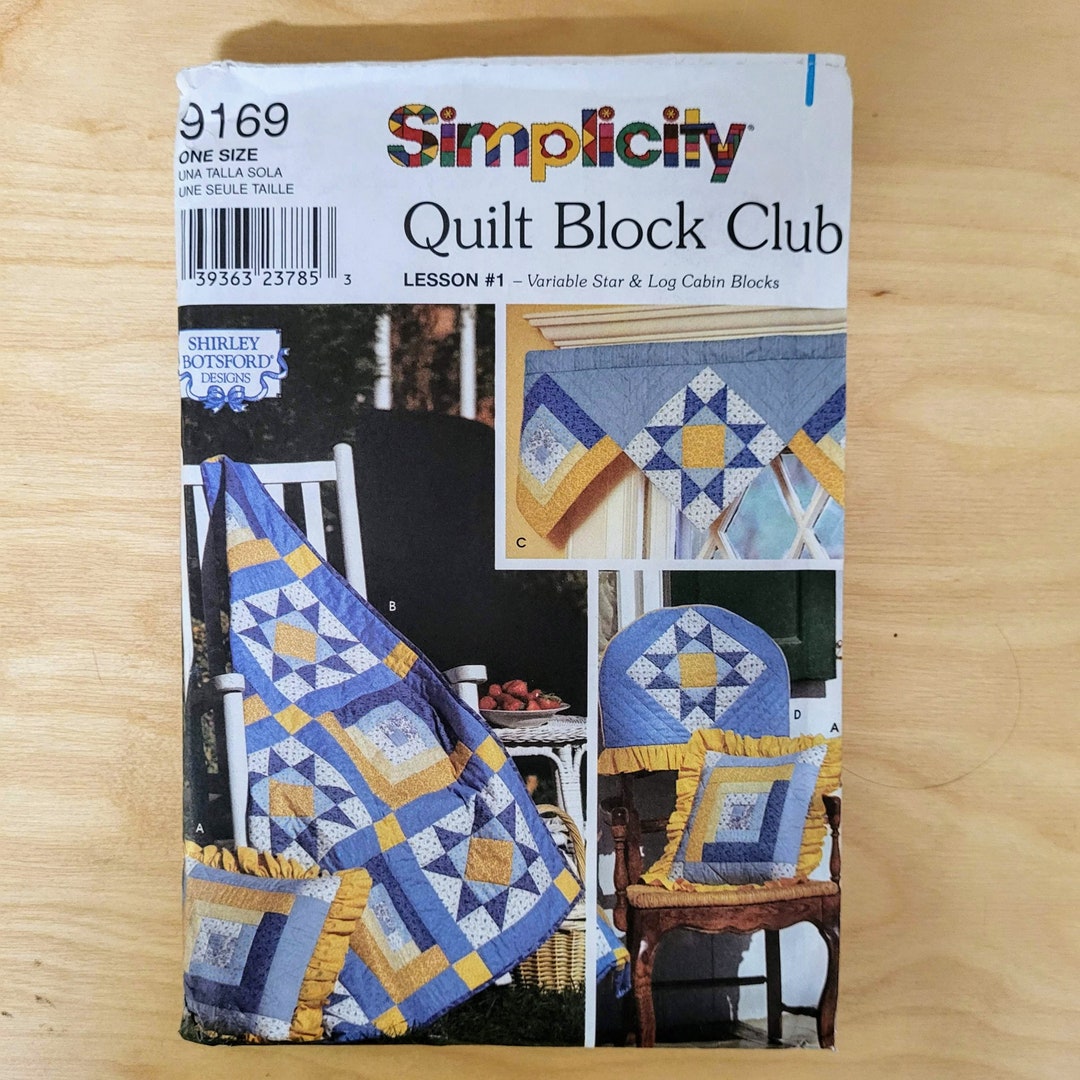 Simplicity 9169 Quilt Pattern, Quilt Block Club Lesson #1, Variable ...