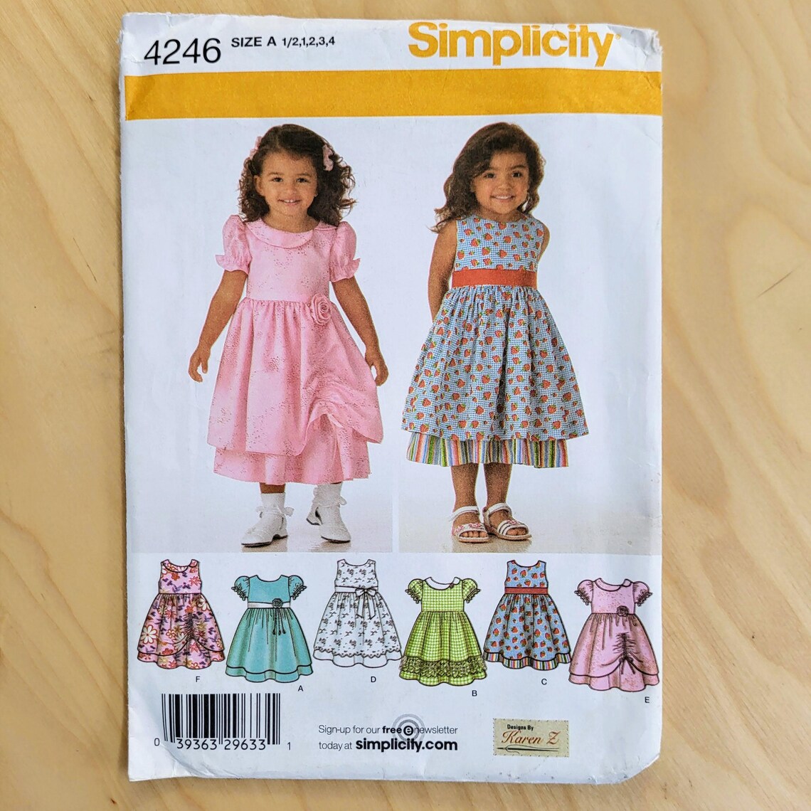 Simplicity Sewing Pattern 4246 Little Girl's Dress, Size 1/2,1,2,3,4 - Etsy