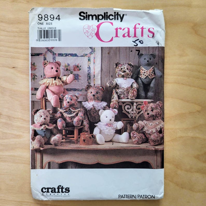 Simplicity Sewing Pattern 9894 Stuffed Teddy Bears Sewing Pattern 15 ...