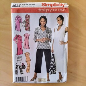 Simplicity Sewing Pattern 4632 Misses' Shirt Dress, Tunic, Pants ...