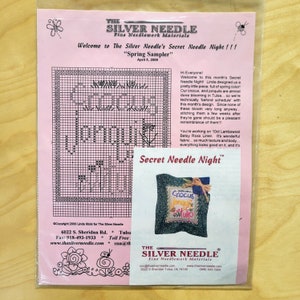 The Silver Needle SECRET NEEDLE NIGHT Spring Sampler Counted Cross ...