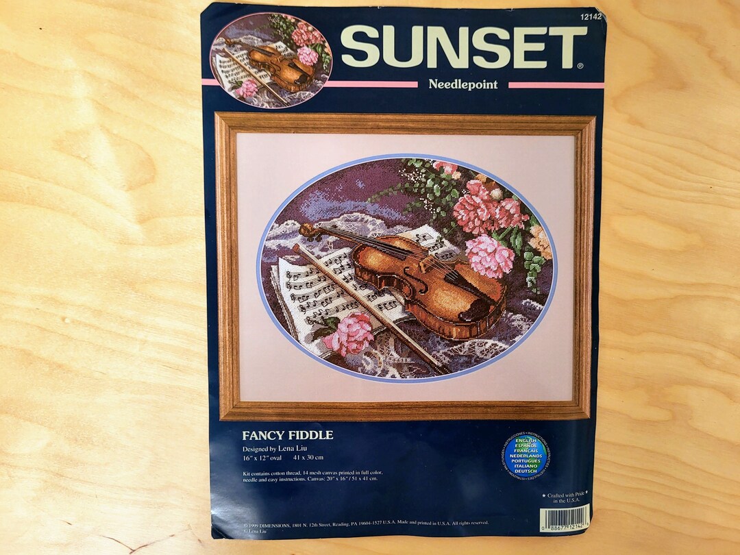 Vintage Dimensions Sunset Needlepoint Kit Fancy Fiddle by Lena Liu - Etsy