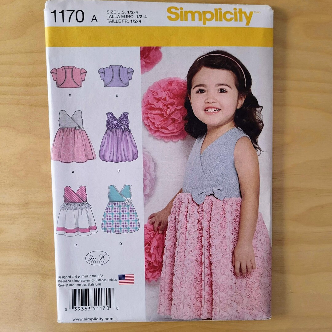 Simplicity Sewing Pattern 1170 Little Girl's Dress, Bolero and Skirt ...