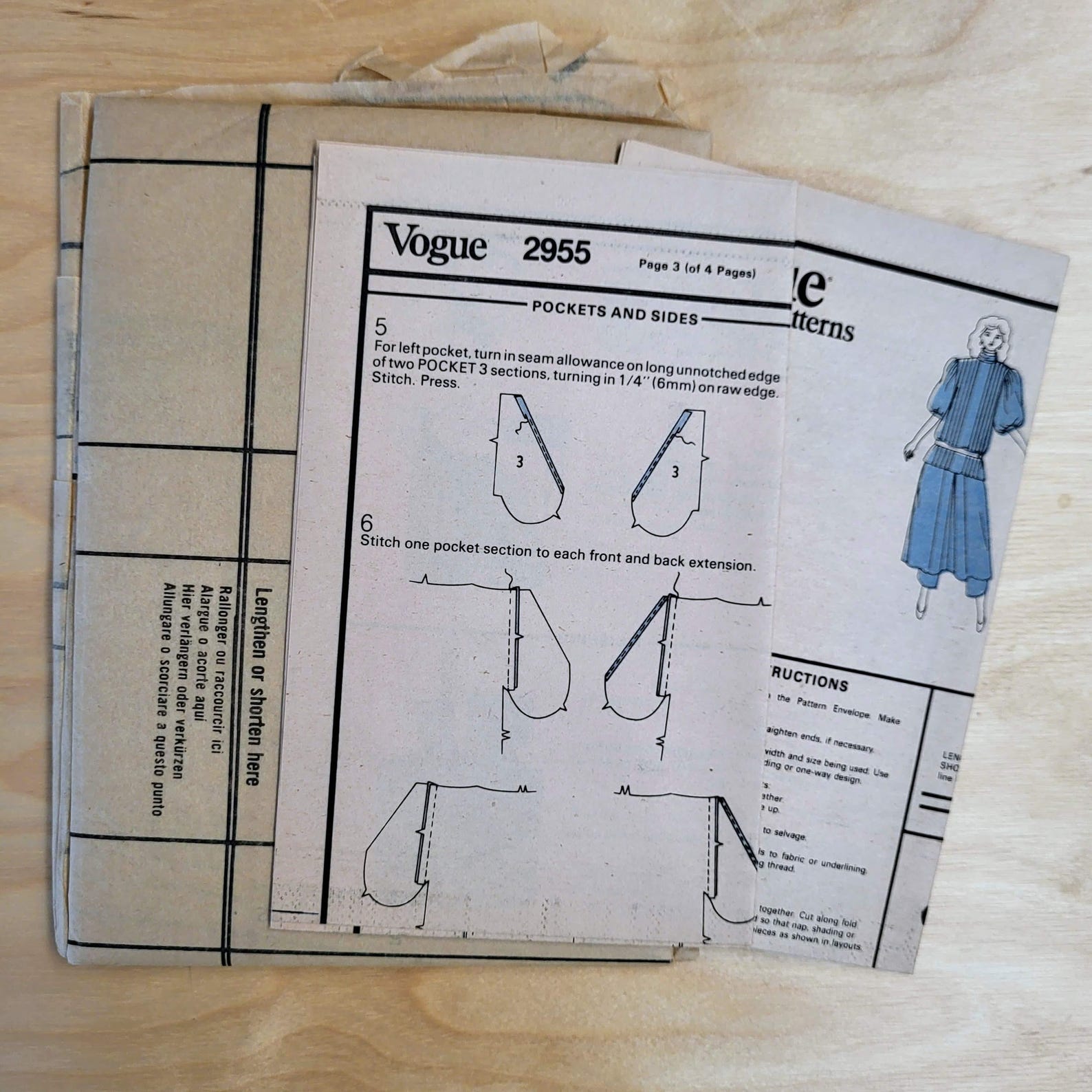 Vogue Sewing Pattern 2955 Misses' Top, Skirt and Pants Size 14 - Etsy