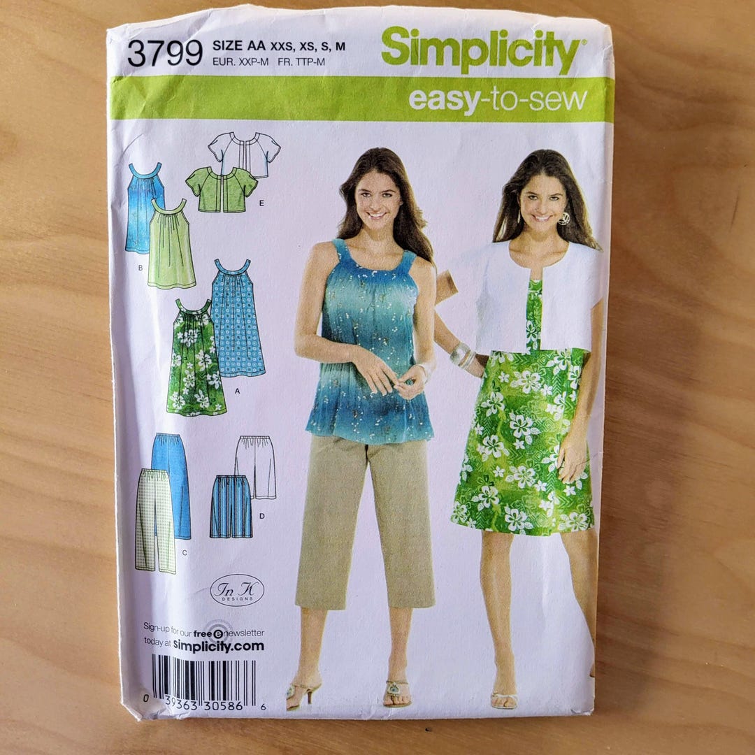 Simplicity Sewing Pattern 3799 Misses' Cropped Jacket, Dress, Pants ...