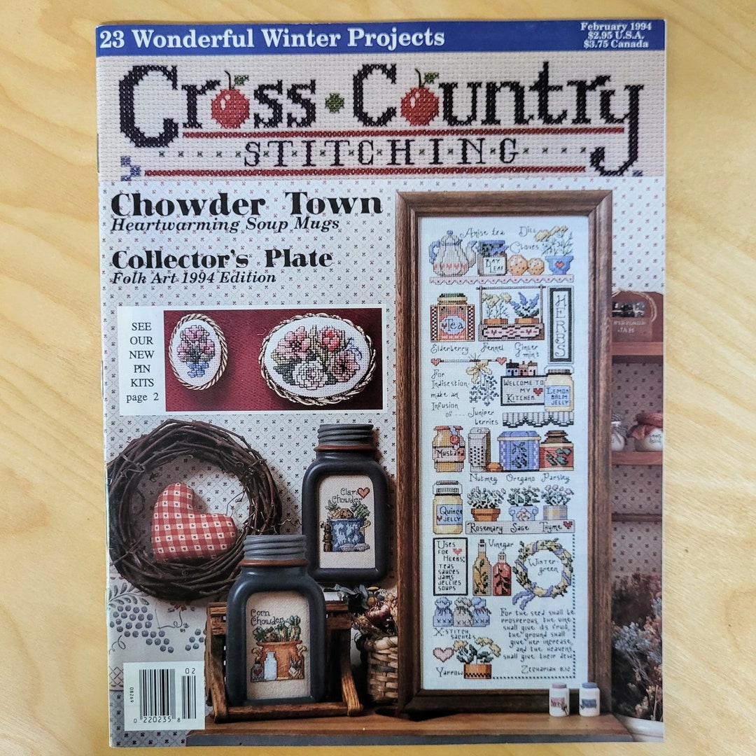 Vintage Cross Stitch Magazine Cross Country Stitching February 1994 - Etsy