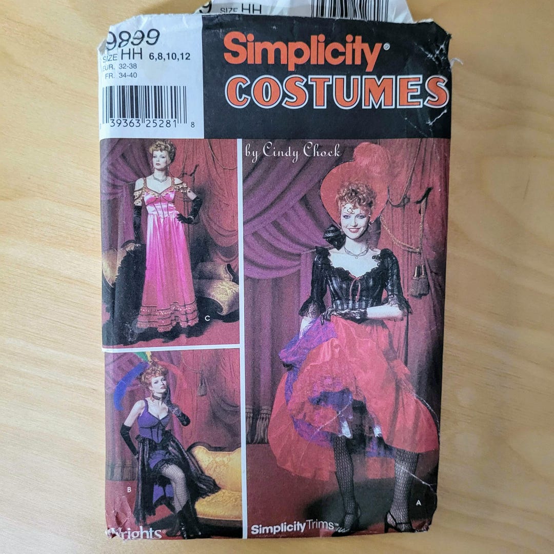 Simplicity Sewing Pattern 9899 Halloween Costume Saloon CAN-CAN Costume ...