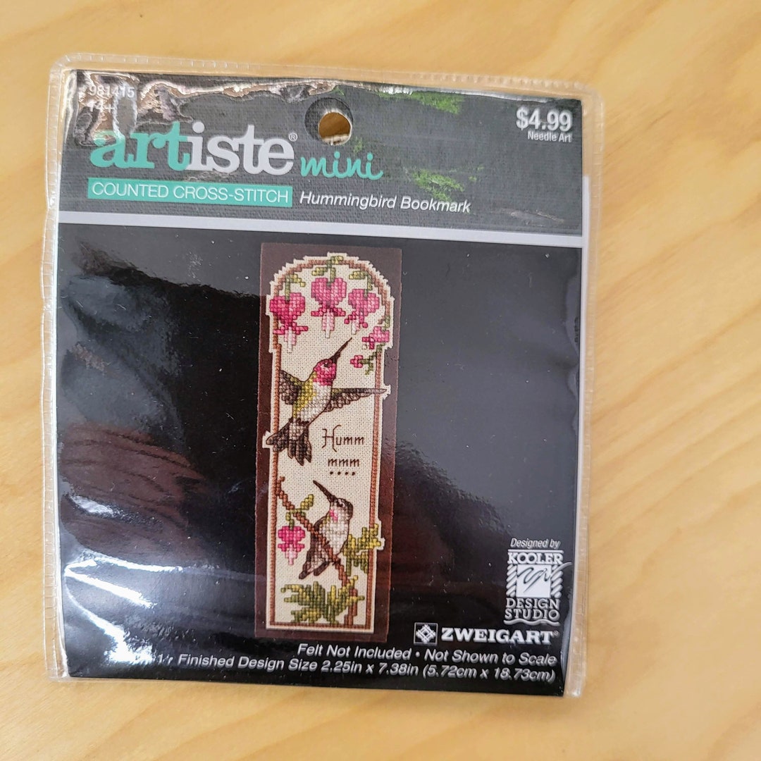 Artiste Mini Counted Cross Stitch Kit Hummingbird Bookmark - Etsy