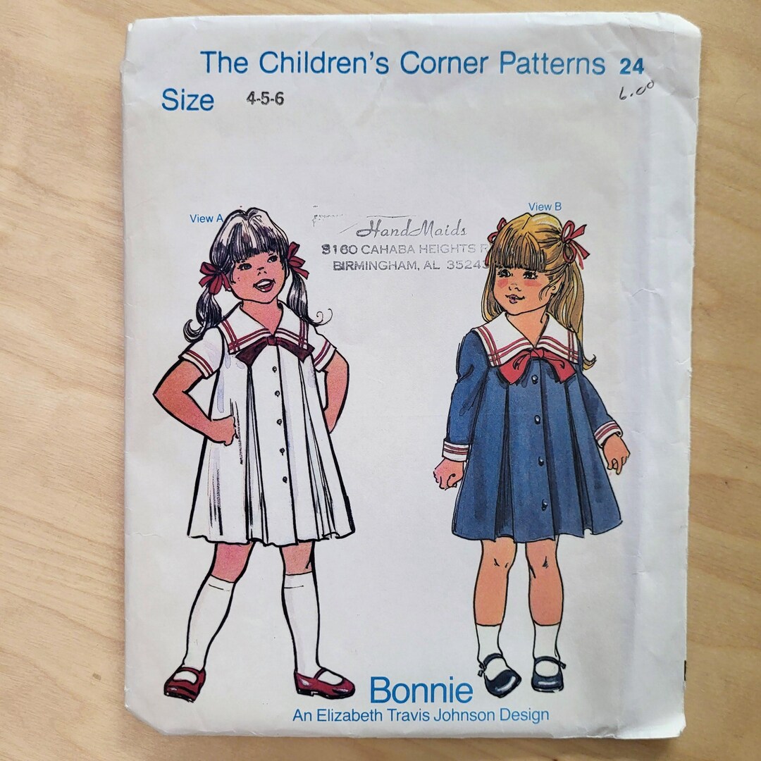 Bonnie Sewing Pattern 24 Child's Dress, Girl's Dress, Size 4-6 - Etsy