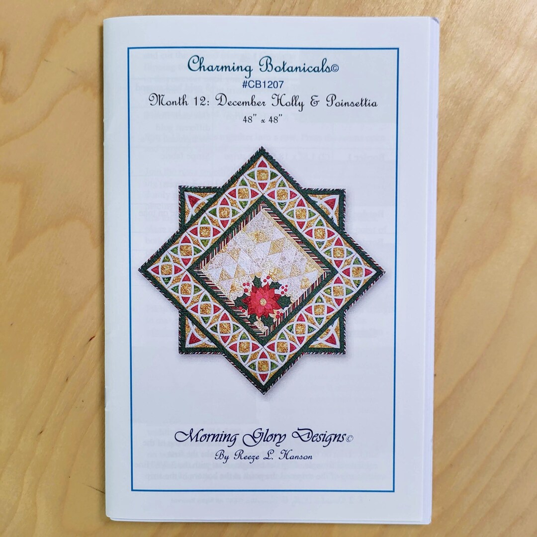Quilts Applique Pattern December Holly Poinsettia by Morning Glory ...