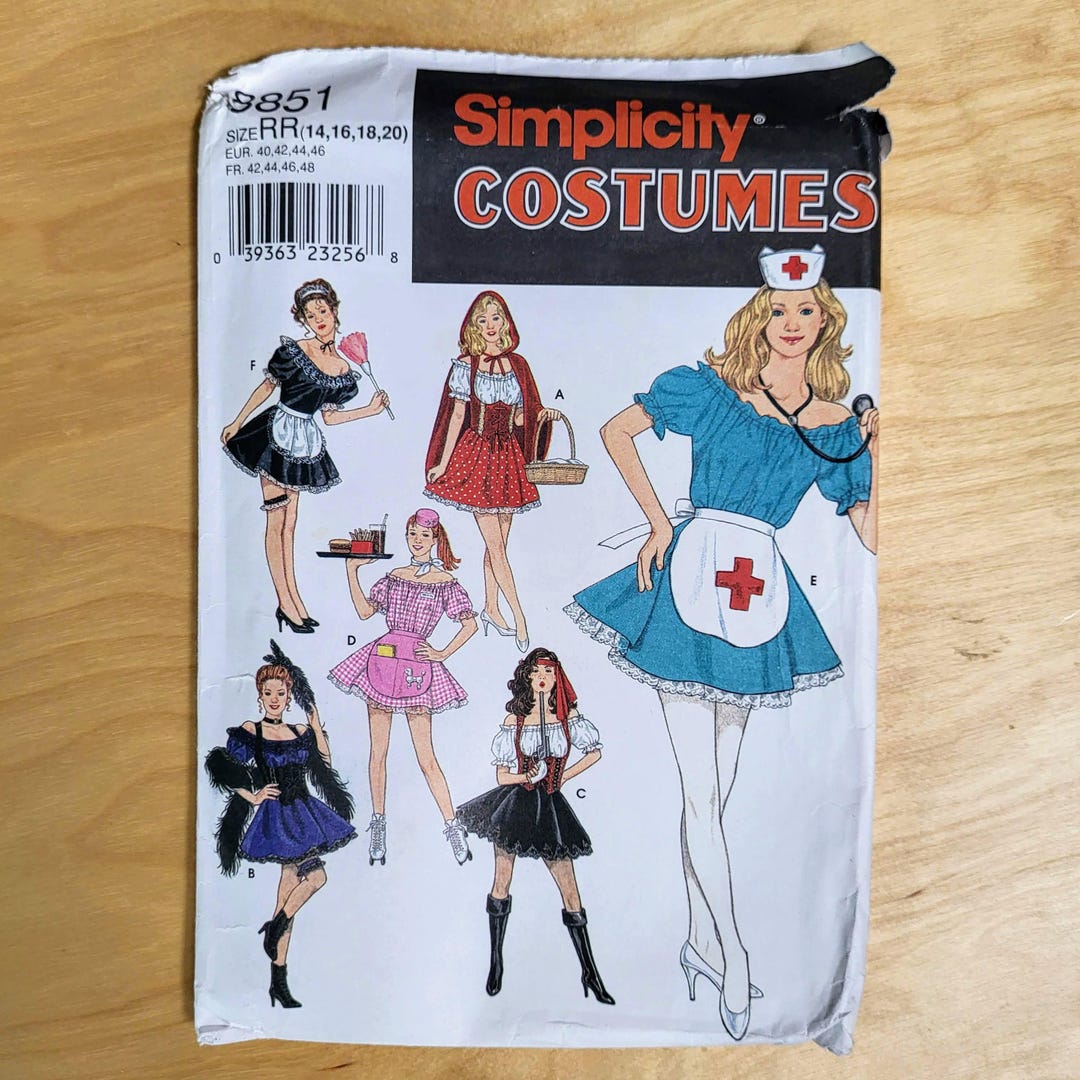Simplicity Sewing Pattern 8851 Halloween Costume Maid, Pirate, Nurse ...