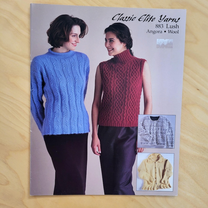 Classic Elite Yarns Knitting Pattern Leaflet #883 Lush Angora Wool - Etsy