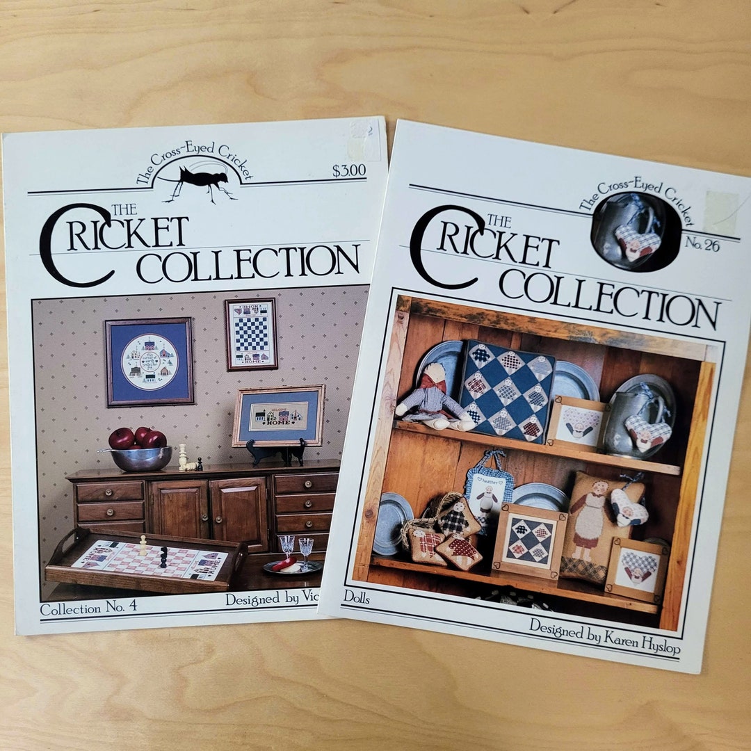 Set of 2 the Cricket Collection Cross Stitch Booklets Dolls by Karen ...