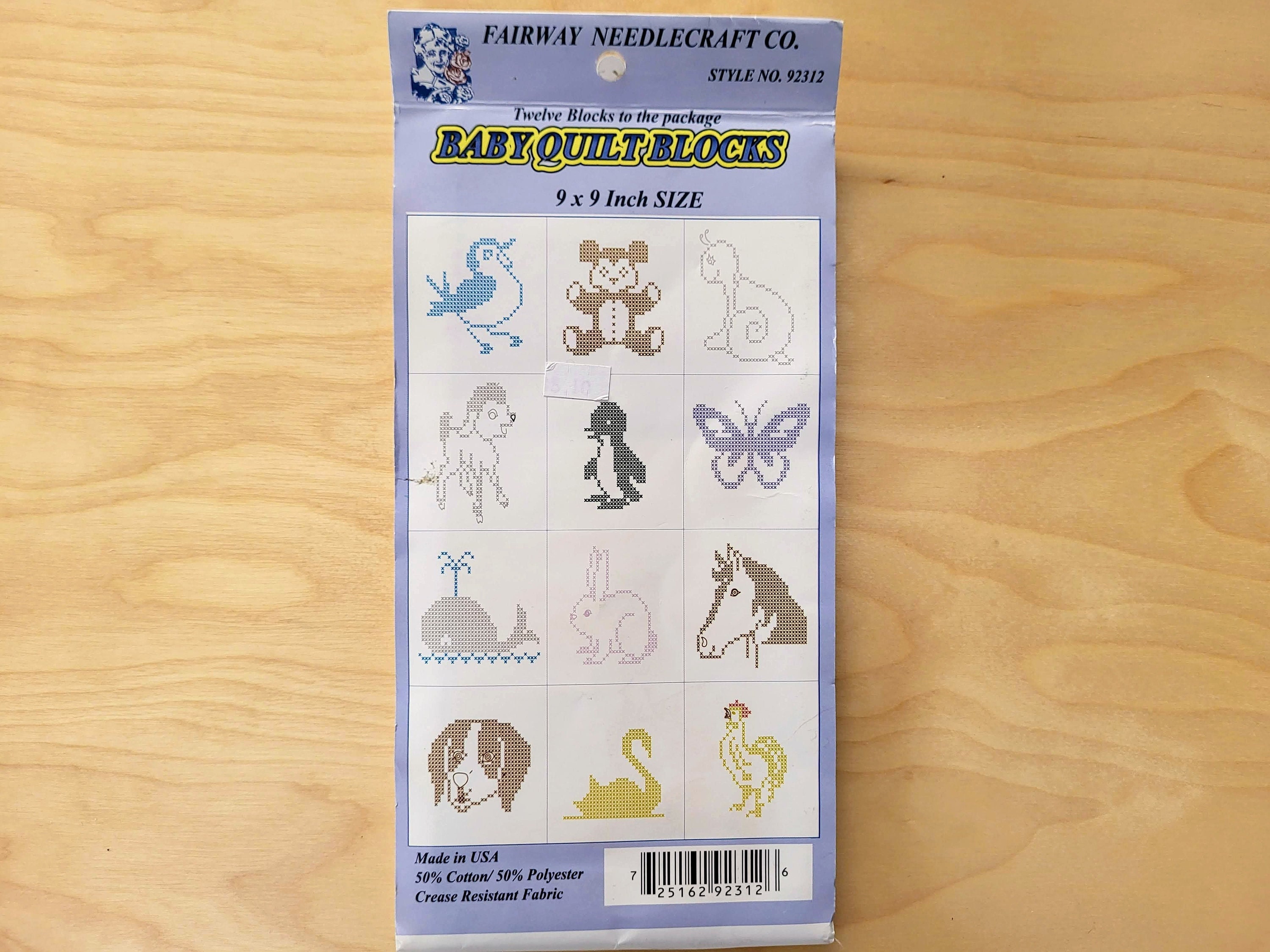 12 Baby Quilt Blocks 9x9 by Fairway Needlecraft Co. - Etsy