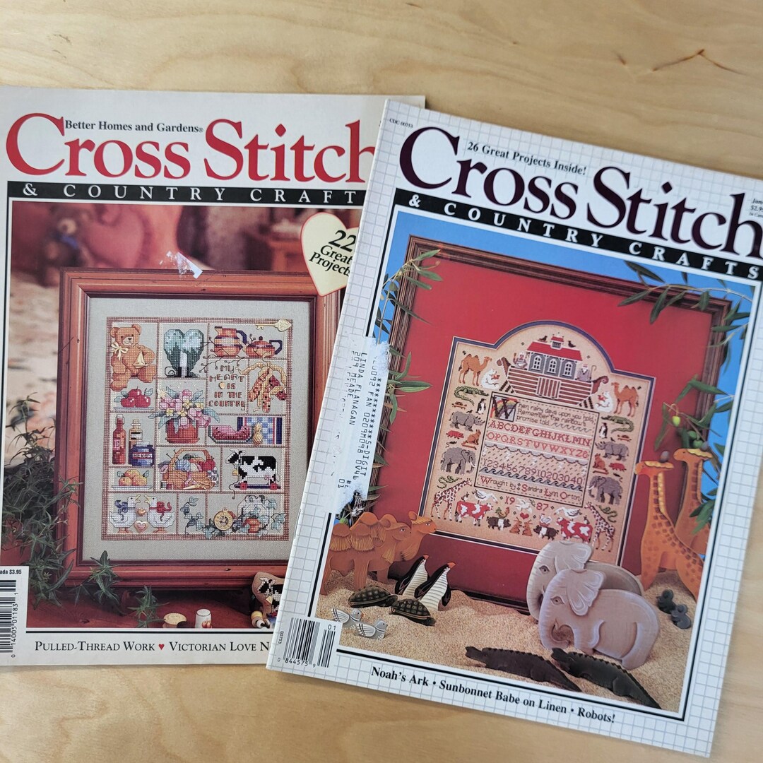Set of 2 Vintage Cross Stitch and Country Crafts Magazines From Jan/feb ...