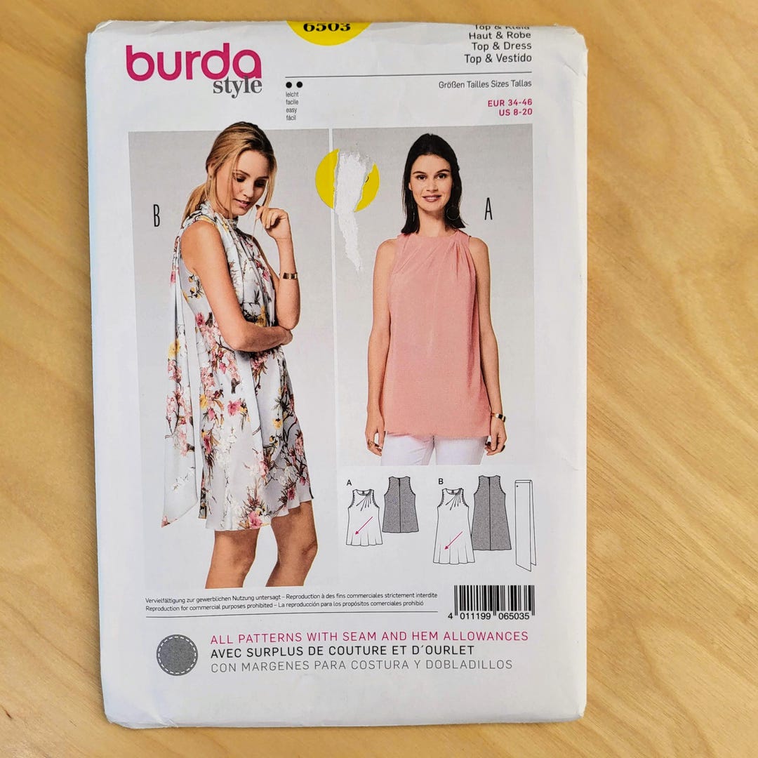 Burda Sewing Pattern 6503 Misses' Top and Dress Sizes 8-20 - Etsy