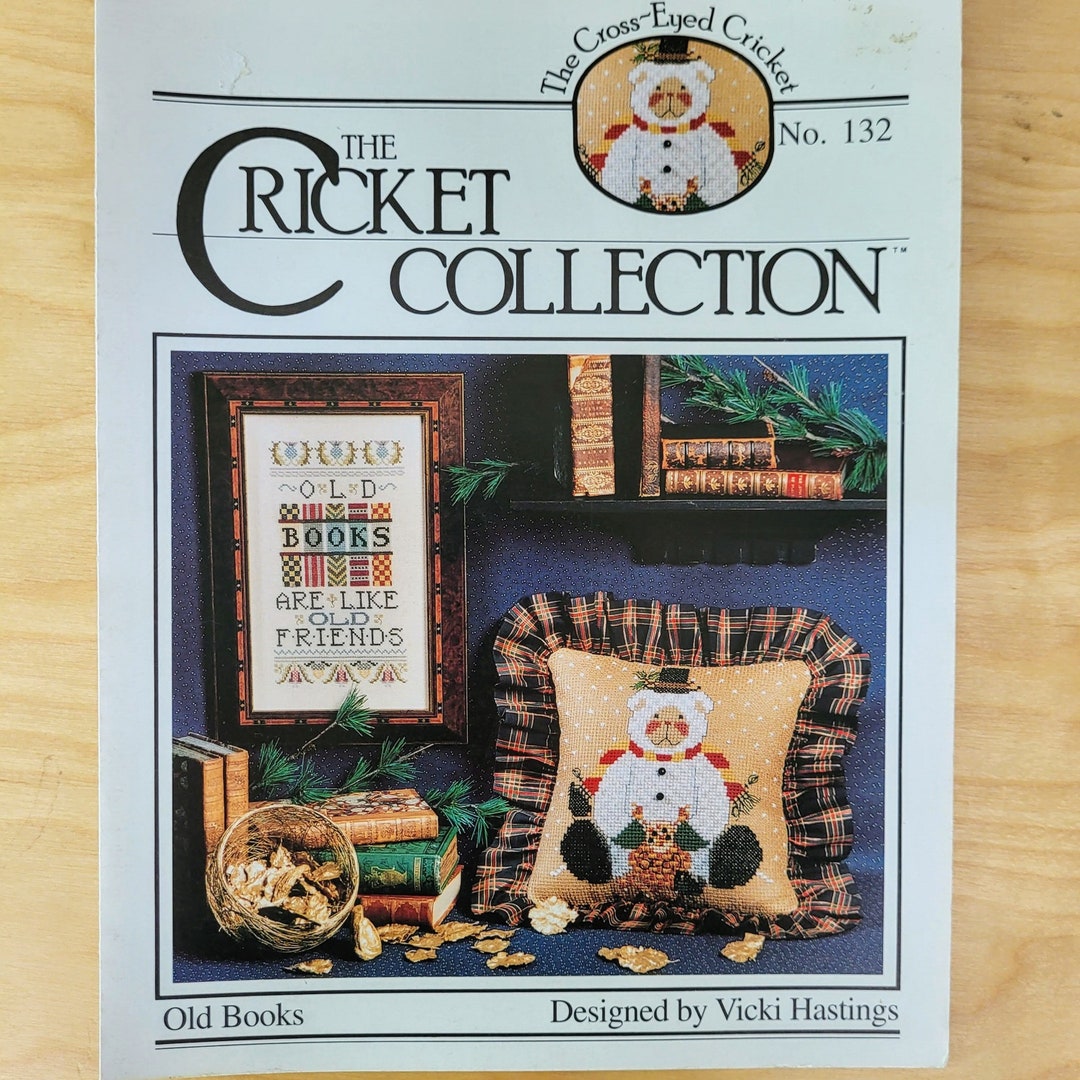 Vintage the Cricket Collection Counted Cross Stitch Pattern Old Books ...
