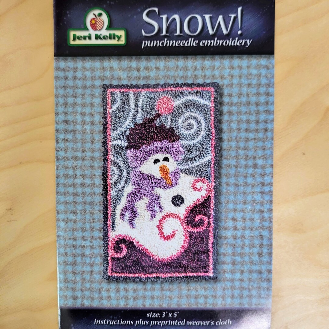 Jery Kelly Kit Punch Needle Kit Snow!, Christmas Embroidery, Snowman Punchneedle Embroidery Kit ...