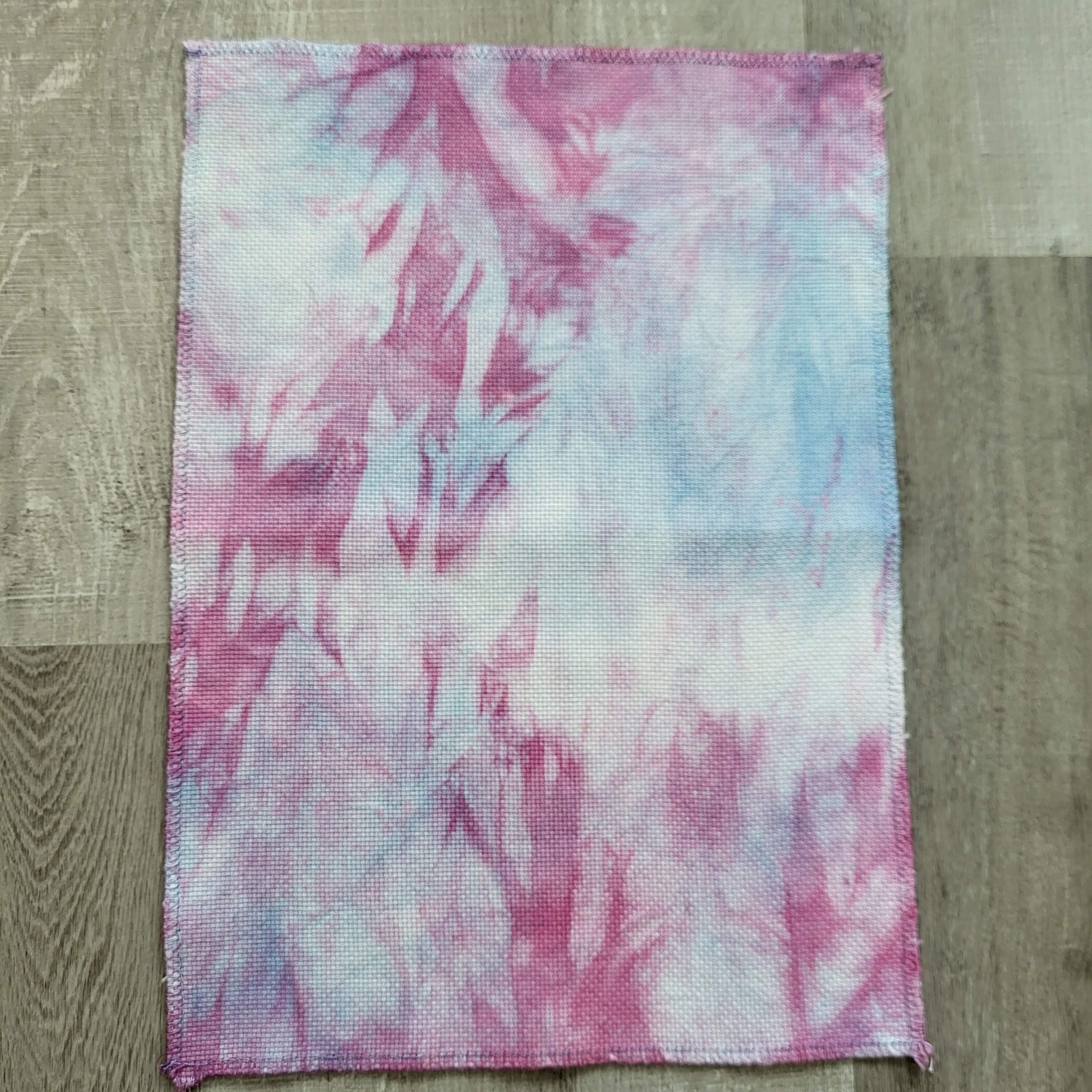 Hand Dyed 14 Count Aida for Cross Stitch or Embroidery, Blue and Purple ...