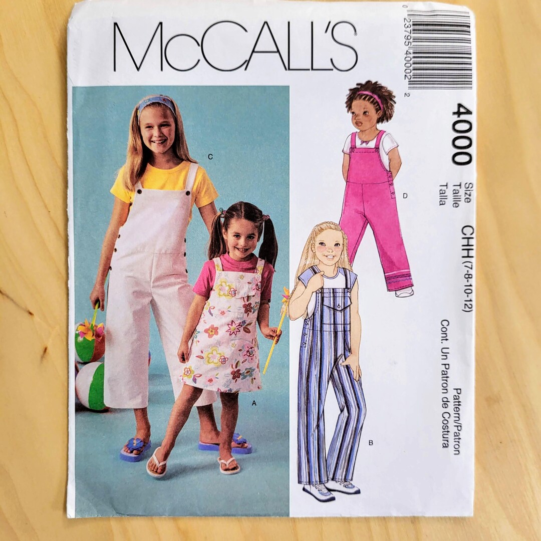 Mccall's Sewing Pattern 4000 Girls Jumper and Jumpsuit Size 7-12 - Etsy