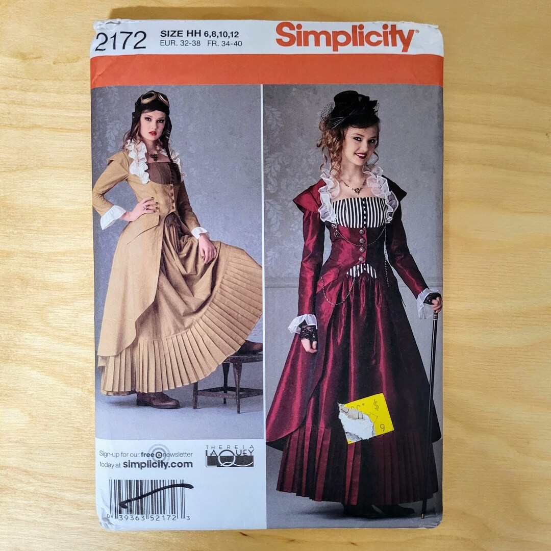 Simplicity Sewing Pattern 2172 Women’s Steampunk Costume Size HH 6,8,10 ...
