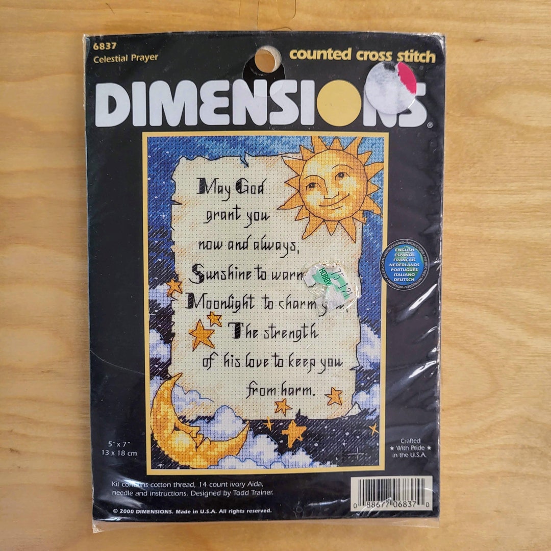 Vintage Dimensions Counted Cross Stitch Kit 6837 Celestial Prayer, Sun ...