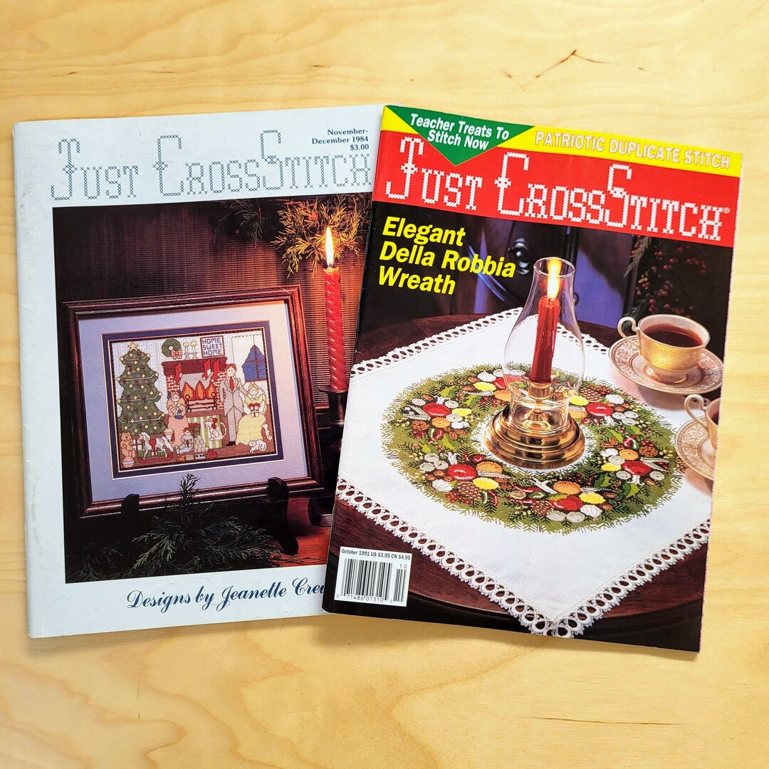Set of 2 Vintage Counted Cross Stitch Magazines Just Cross Stitch - Etsy